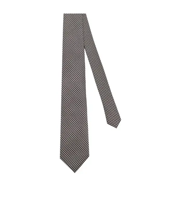 TOM FORD Micro Pattern Neck Tie - Gray
