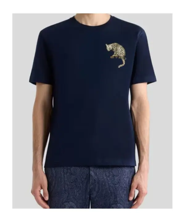 Etro Leopard Printed Crewneck T-shirt