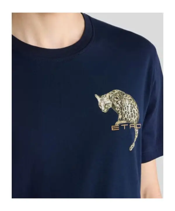 Etro Leopard Printed Crewneck T-shirt