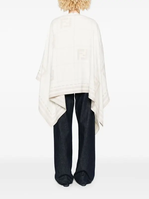 Fendi Macro Check Embroidered Cape