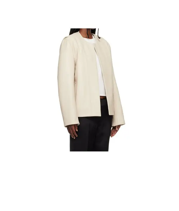 TOTEME Cream Patchwork Collarless Jacket