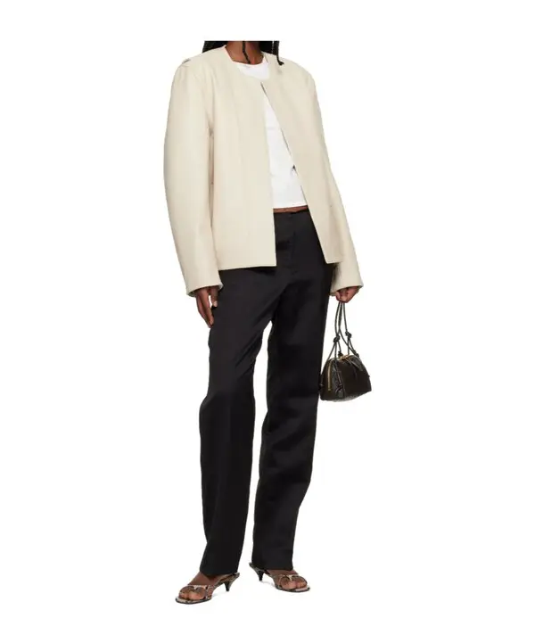 TOTEME Cream Patchwork Collarless Jacket