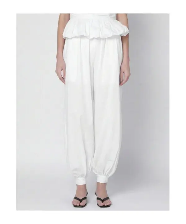 ROTATE BY BIRGER CHRISTENSEN Balloon Pleated Cotton Cropped Trousers