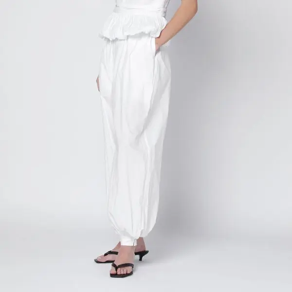 ROTATE BY BIRGER CHRISTENSEN Balloon Pleated Cotton Cropped Trousers