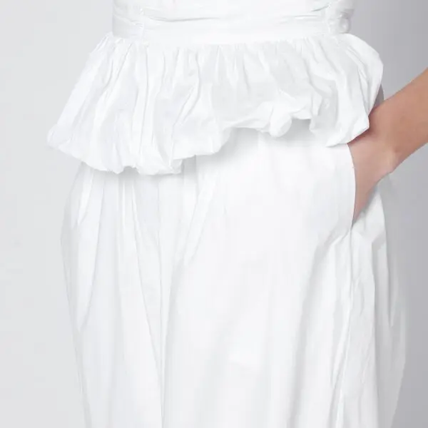 ROTATE BY BIRGER CHRISTENSEN Balloon Pleated Cotton Cropped Trousers