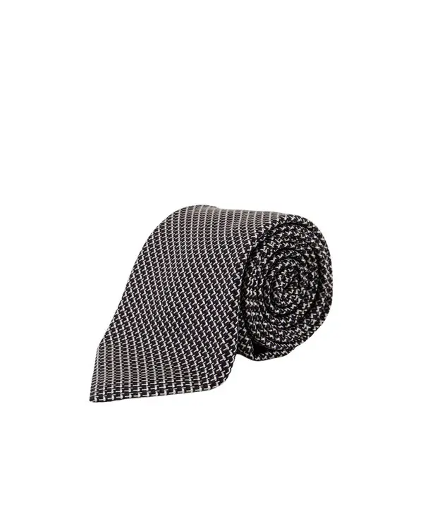TOM FORD Micro Pattern Neck Tie - Black