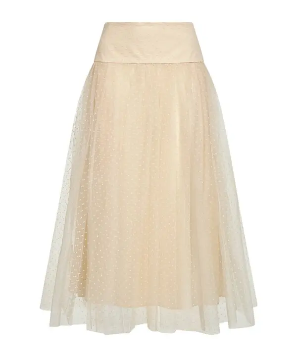 Zimmermann Tulle Midi Skirt - Crm