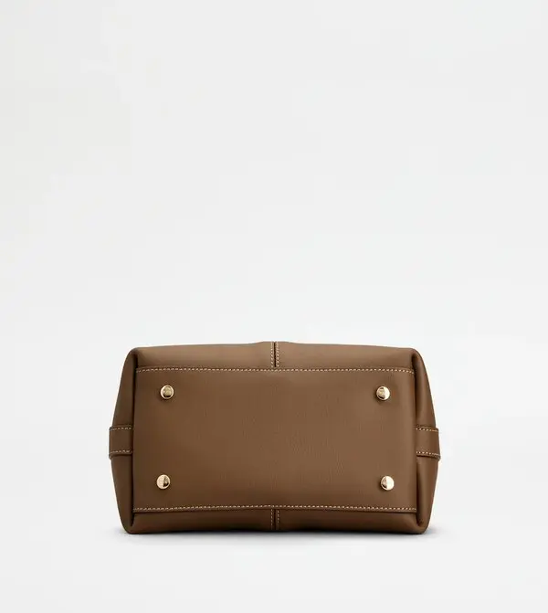 TOD'S Logo Engraved Mini Tote Bag - Brown