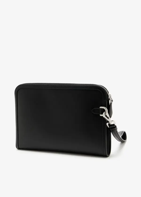 Dolce & Gabbana Woven Panel Wristlet Bag - Black