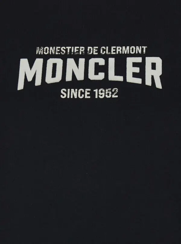 Moncler Logo Printed Crewneck T-shirt - Black