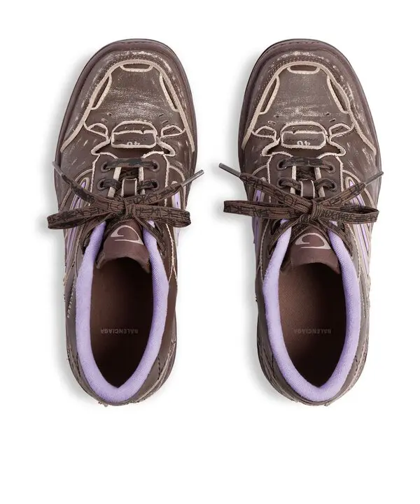 Balenciaga Medium Worn-out Sneakers - Brown/lavender