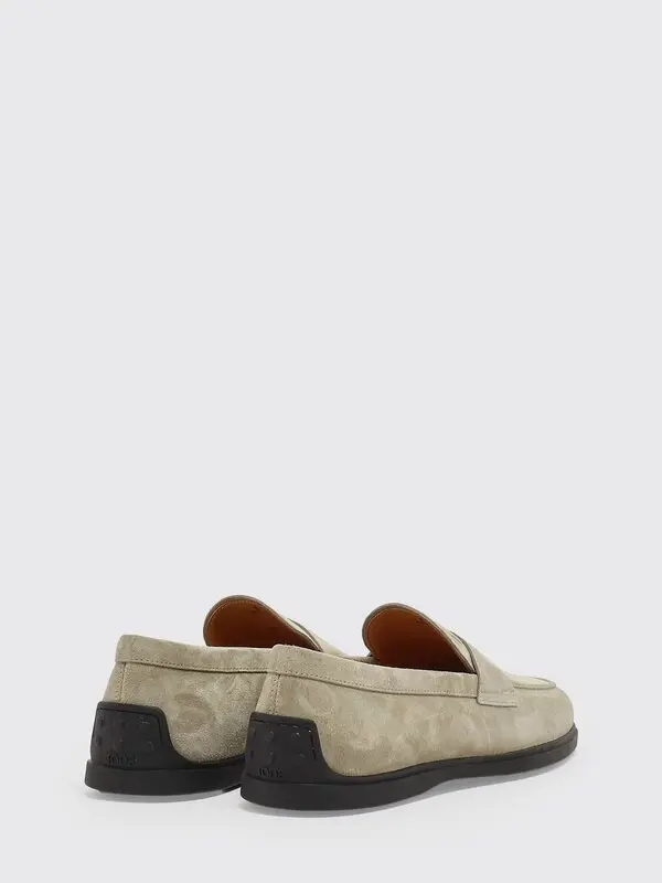 TOD'S Round Toe Monogram Loafers - Nude