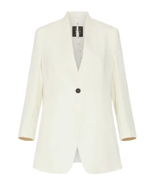 Marella Long Single-breasted Wool Blazer