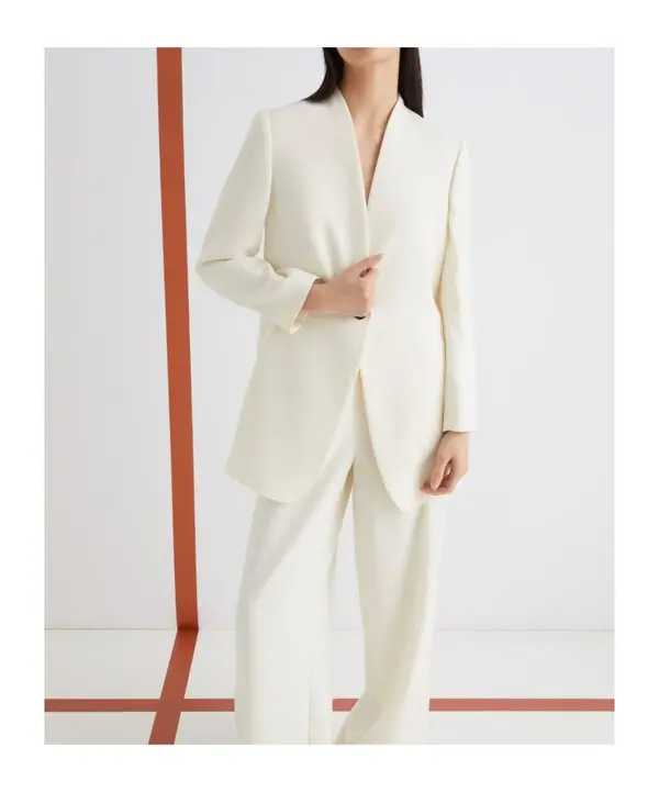 Marella Long Single-breasted Wool Blazer