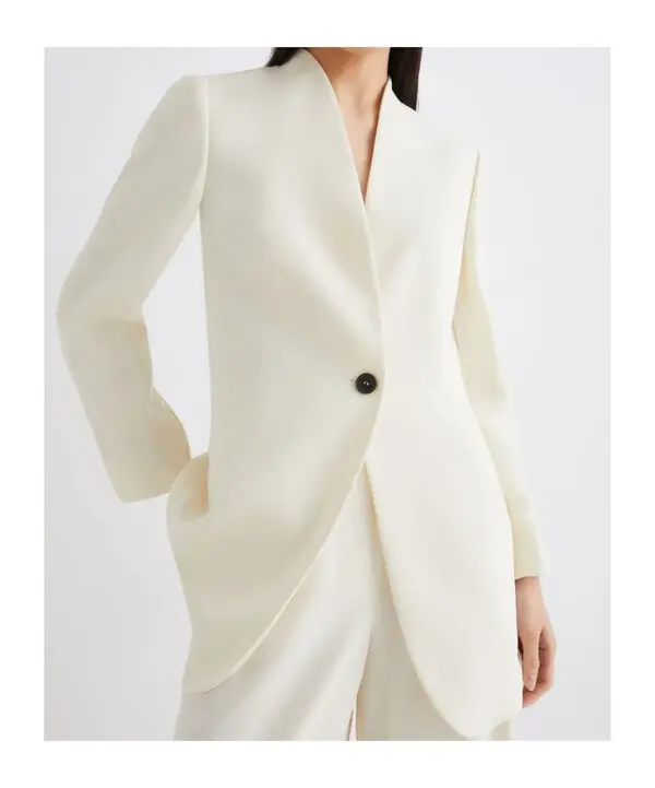Marella Long Single-breasted Wool Blazer
