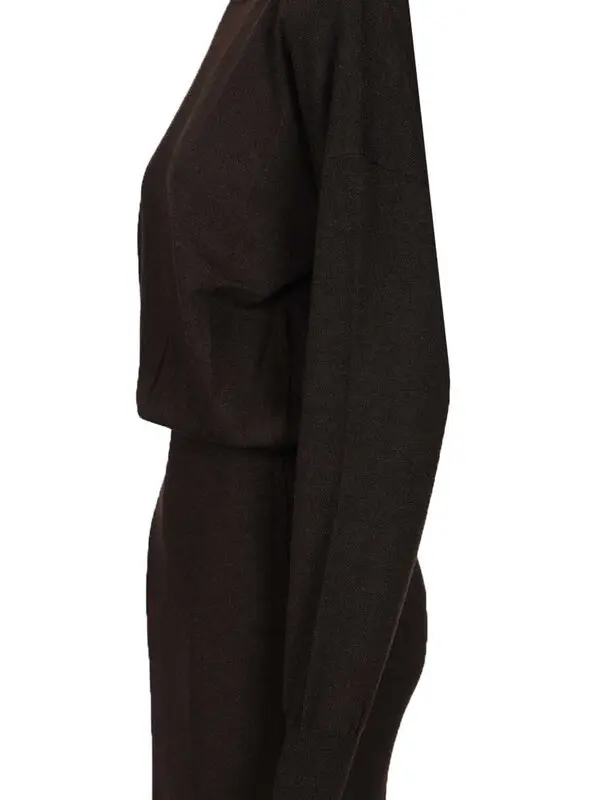 P.a.r.o.s.h Boatneck Midi Dress - Brown