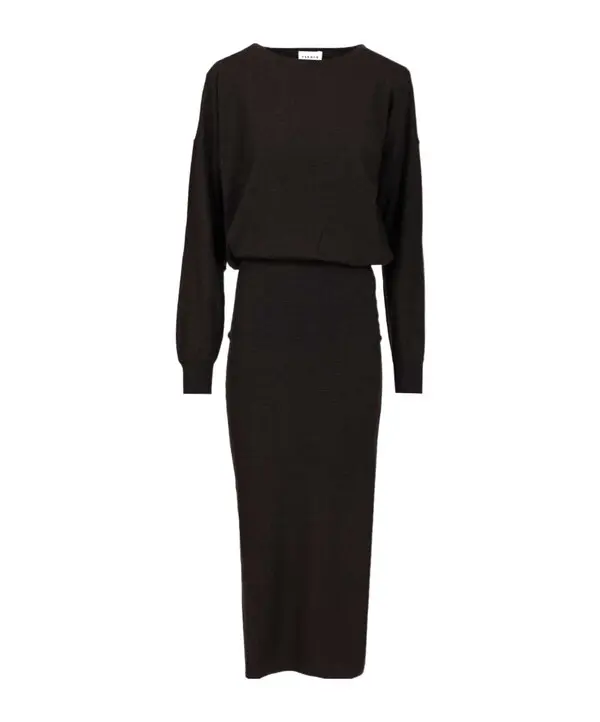 P.a.r.o.s.h Boatneck Midi Dress - Brown