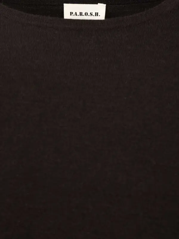 P.a.r.o.s.h Boatneck Midi Dress - Brown