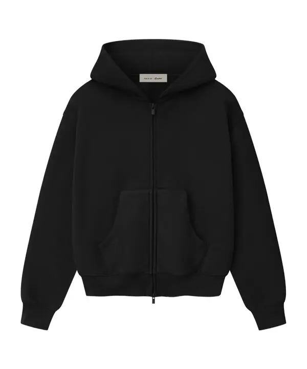 Fear Of God Essentials Logo-print Zip-up Hoodie - Black