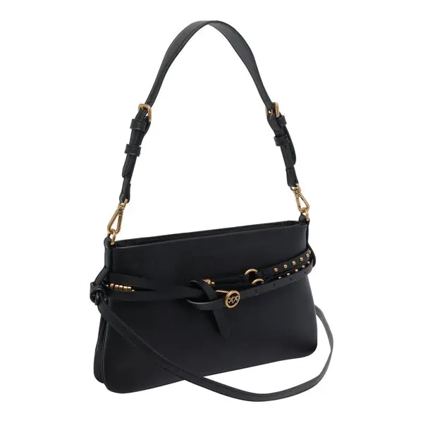 Pinko Strap Detailed Shoulder Bag - Black