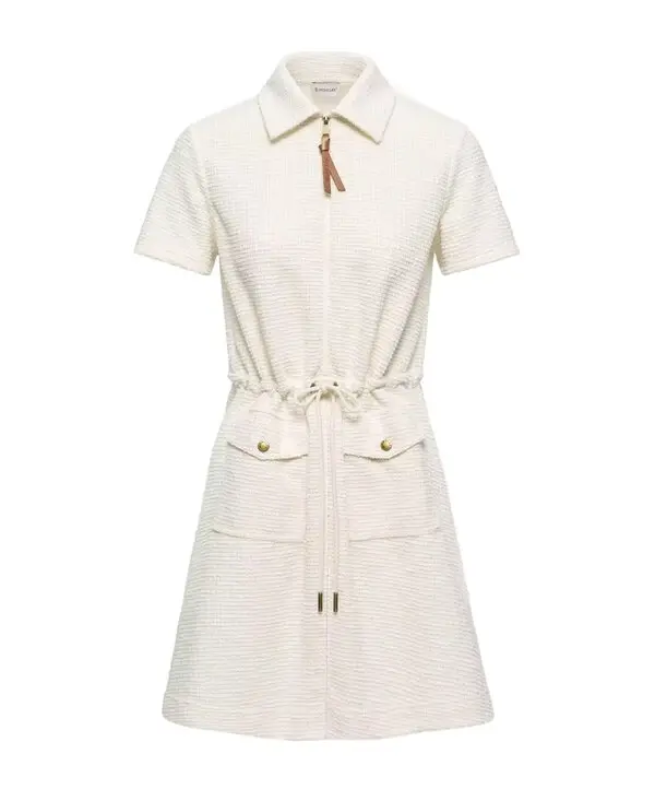 Moncler Bouclé Mini Dress - White