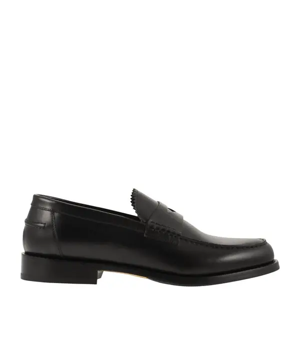DOUCAL'S Raised Welt Penny Loafers - Black