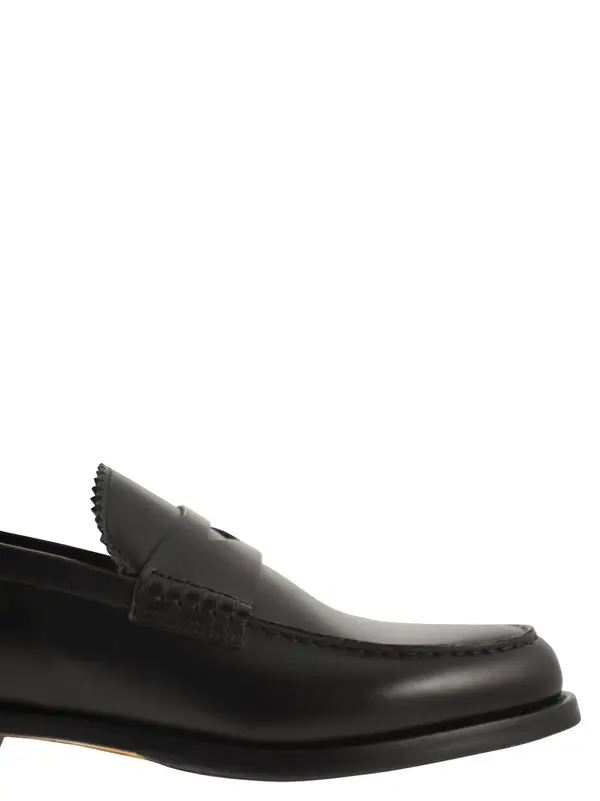 DOUCAL'S Raised Welt Penny Loafers - Black