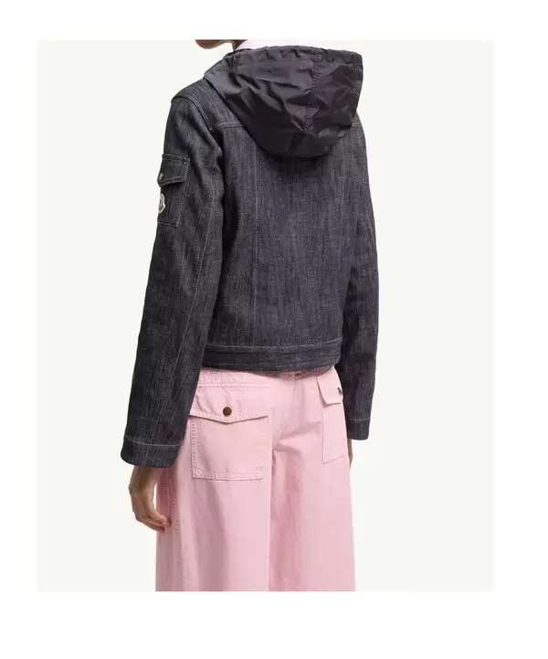 Moncler Diervilla Hooded Double-breasted Denim Jacket