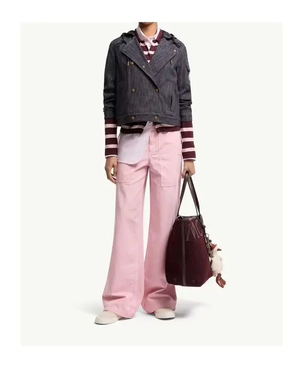 Moncler Diervilla Hooded Double-breasted Denim Jacket