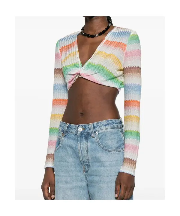 Missoni Twisted Knit V-neck Cropped Top