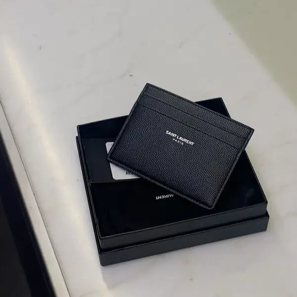 Saint Laurent Logo Printed Cardholder - Black
