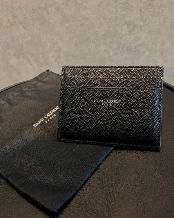 Saint Laurent Logo Printed Cardholder - Black