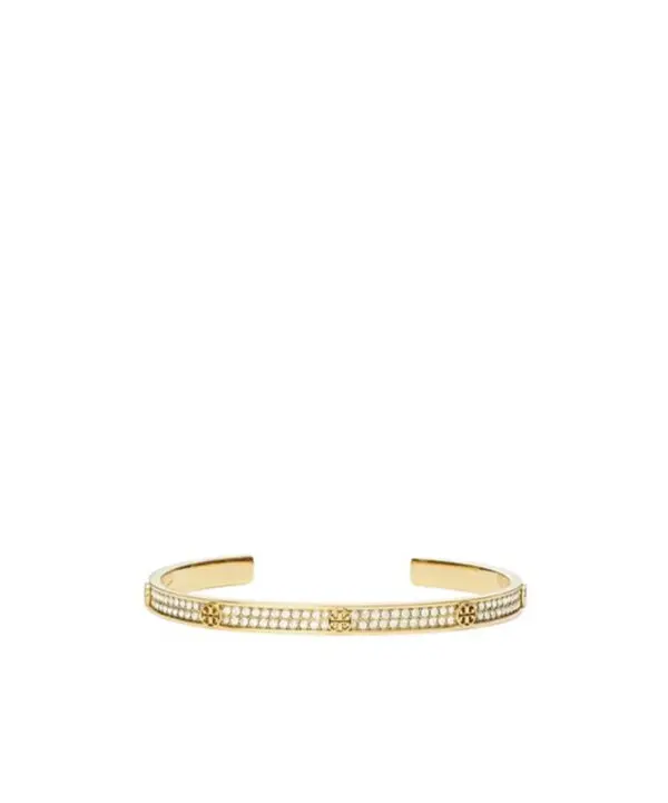 Tory Burch Icon Pavé Cuff Bracelet - Yellow