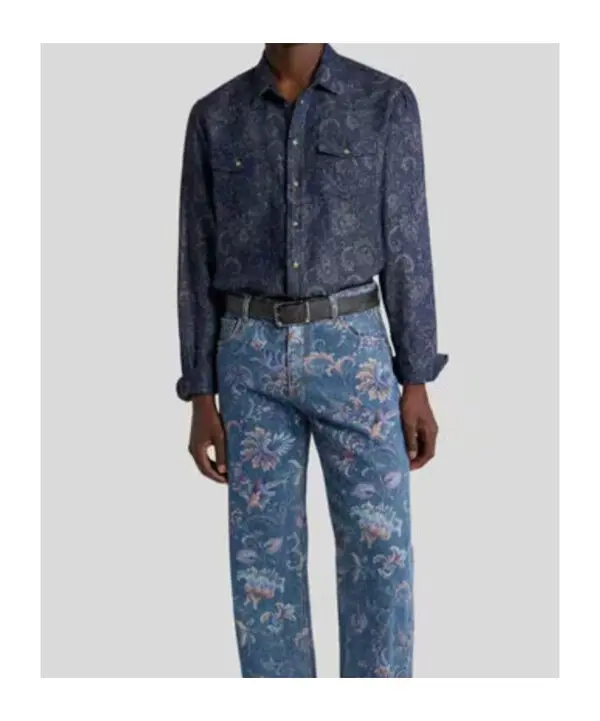 Etro Button-up Denim Shirt - Blue