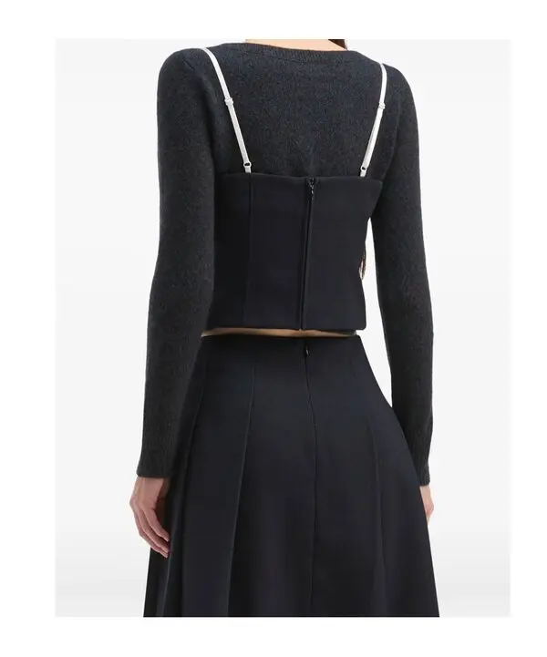 SHUSHU/TONG Sleeveless Knit Top With Bow Detail