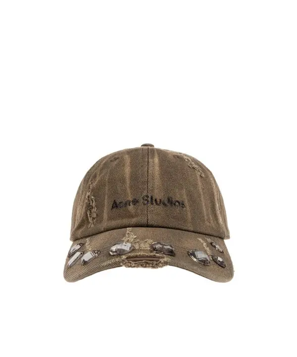 Acne Studios Logo Embroidered Baseball Cap - Green