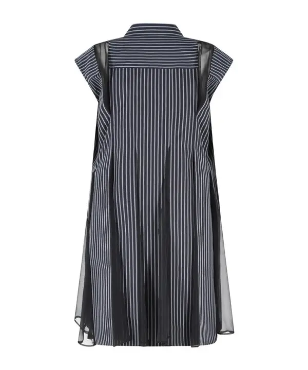 Sacai Striped Pleated Shirt Dress