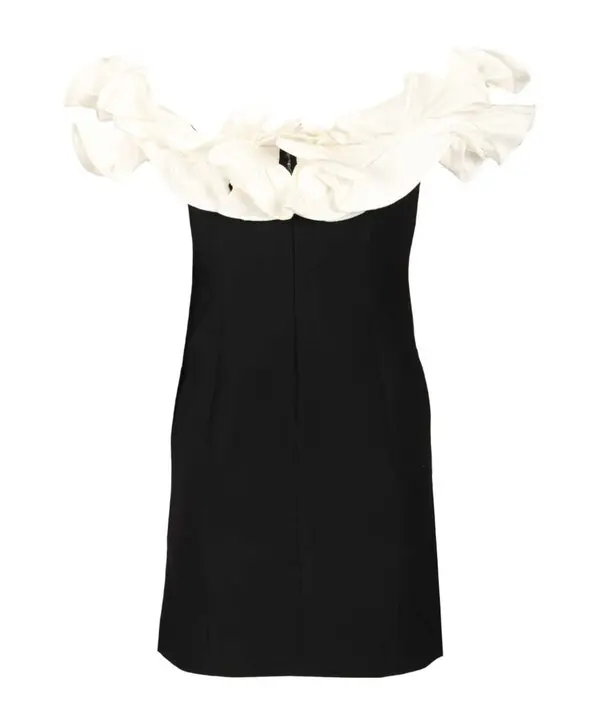 ROTATE BY BIRGER CHRISTENSEN Off-the-shoulder Ruffle Mini Dress - Black