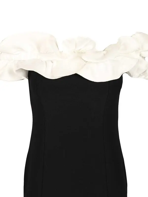 ROTATE BY BIRGER CHRISTENSEN Off-the-shoulder Ruffle Mini Dress - Black