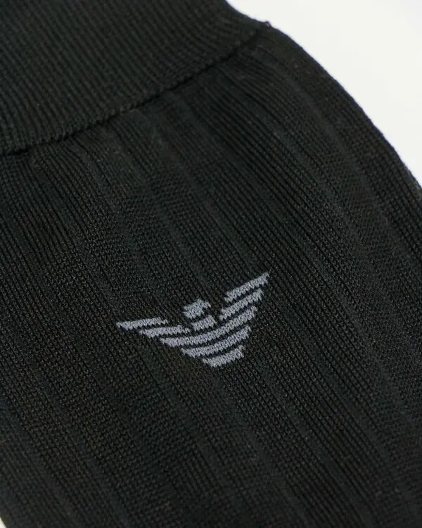 Emporio Armani Logo Knit Crew Socks