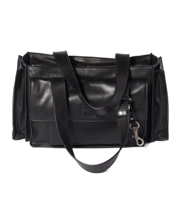 Miu Miu Utilitarian Shoulder Bag - Black