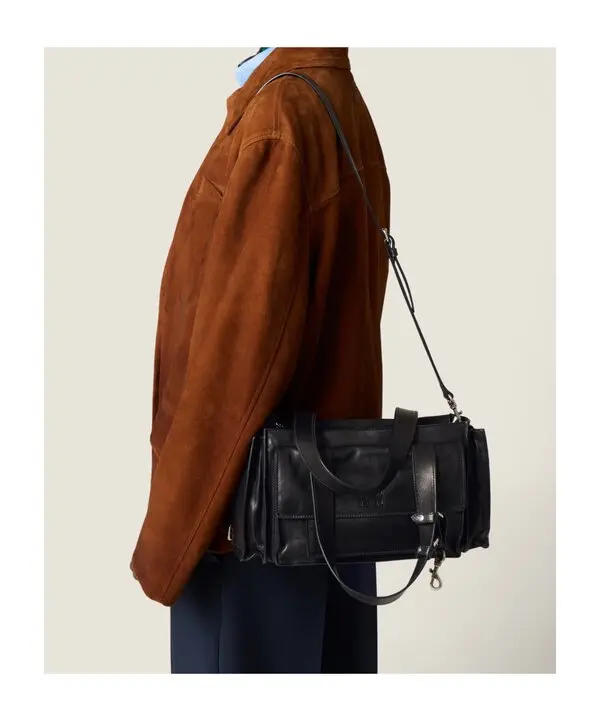 Miu Miu Utilitarian Shoulder Bag - Black