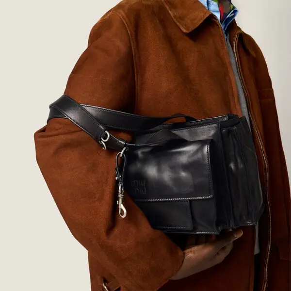 Miu Miu Utilitarian Shoulder Bag - Black