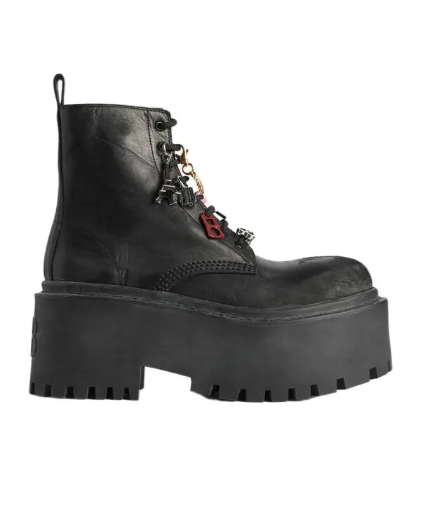 Balenciaga Strike Charm Platform Boots - Black