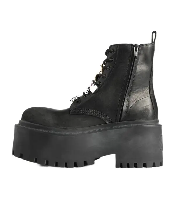 Balenciaga Strike Charm Platform Boots - Black