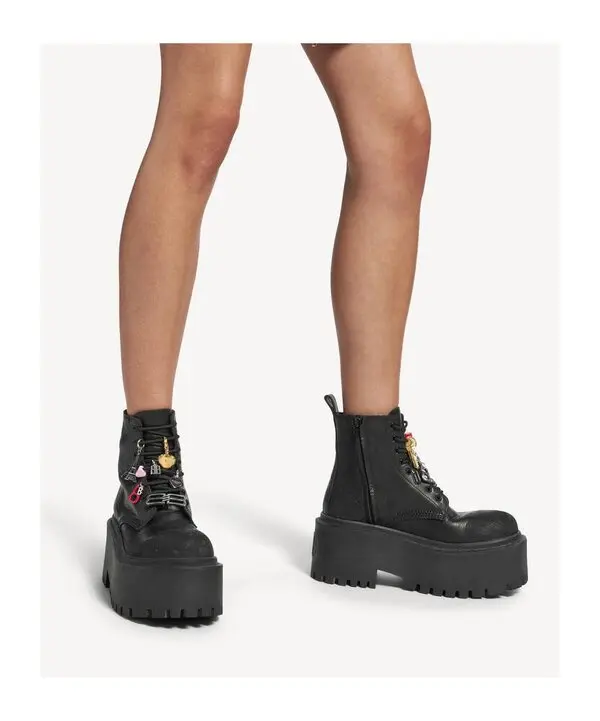 Balenciaga Strike Charm Platform Boots - Black