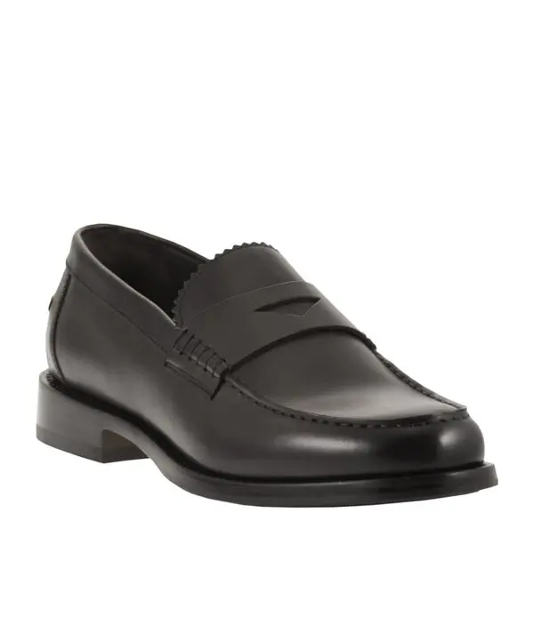 DOUCAL'S Raised Stitch Moccasin Loafers - Brwon