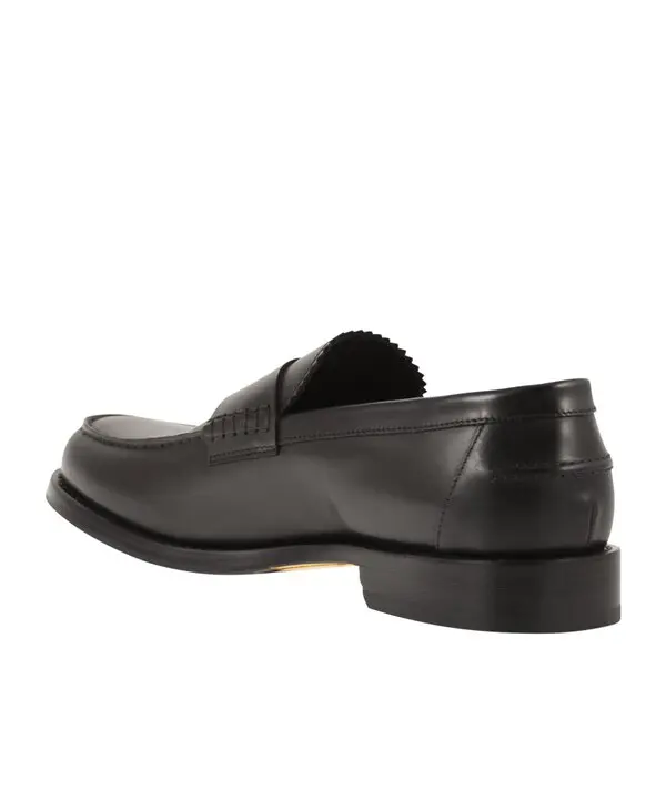 DOUCAL'S Raised Stitch Moccasin Loafers - Brwon
