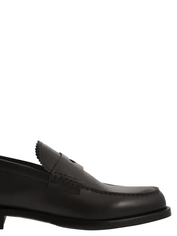 DOUCAL'S Raised Stitch Moccasin Loafers - Brwon
