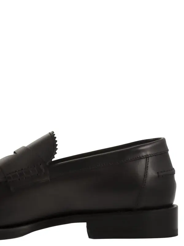 DOUCAL'S Raised Stitch Moccasin Loafers - Brwon